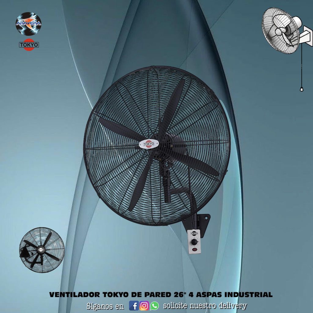 Ventilador Tokyo de Pared 26″ 4 Aspas Industrial – Aravera