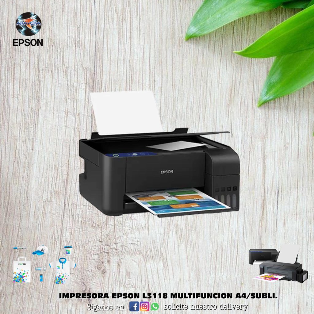 IMPRESORA EPSON L3118 MULTIFUNCION A4/SUBLI. – Aravera