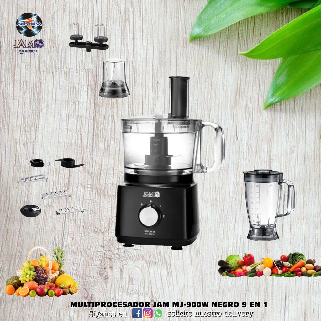 MULTIPROCESADOR JAM MJ-900W NEGRO 9 EN 1 – Aravera
