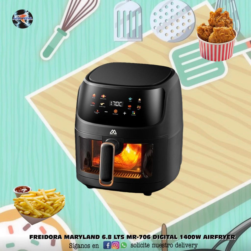 FREIDORA MARYLAND 6.8 LTS MR-706 DIGITAL 1400W AIRFRYER – Aravera