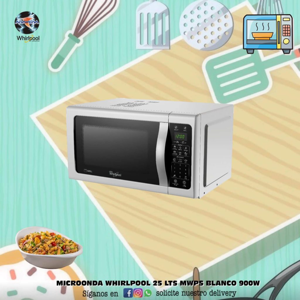 MICROONDA WHIRLPOOL 25 LTS MWPS BLANCO 900W – Aravera