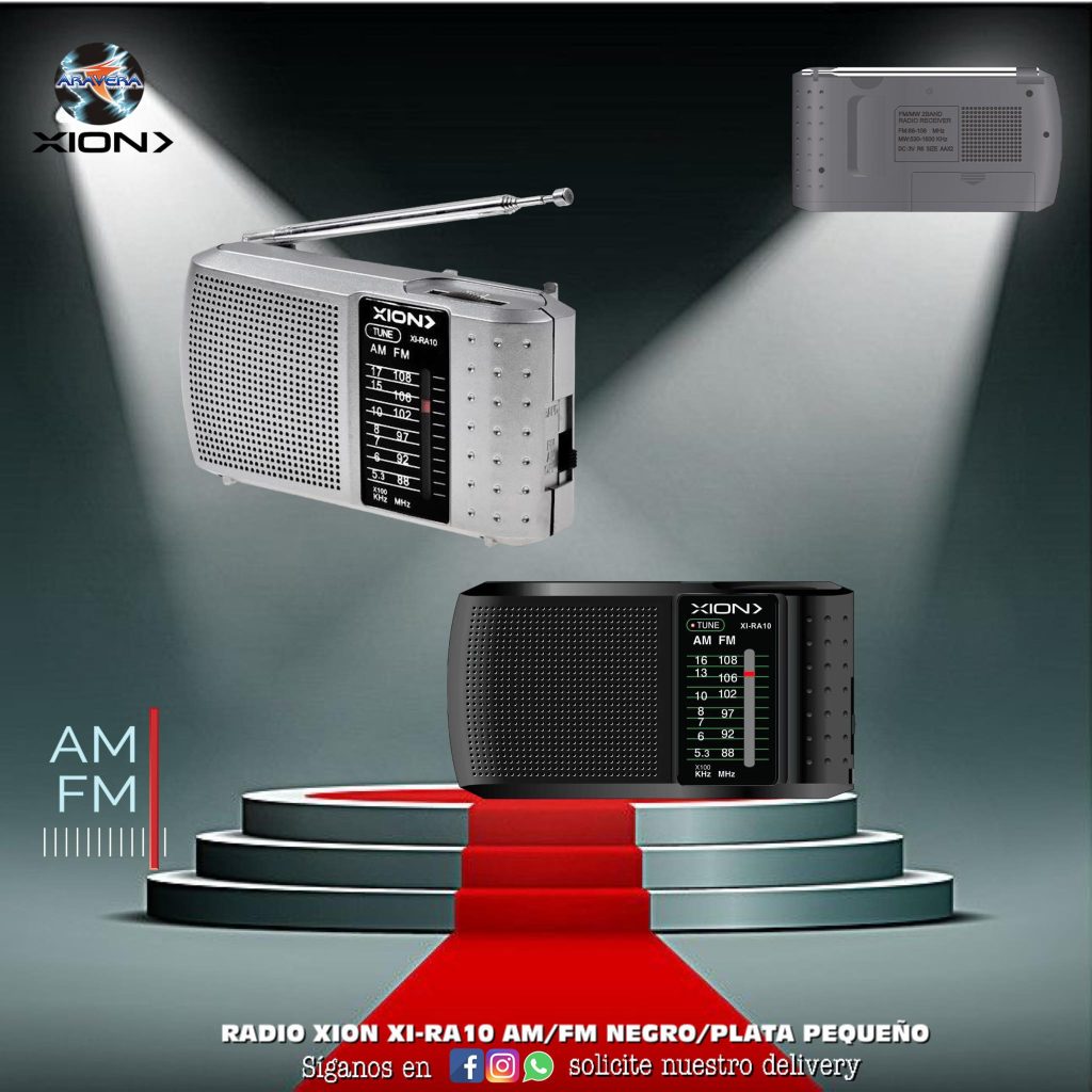 RADIO XION XI-RA10 AM/FM NEGRO/PLATA PEQUEÑO – Aravera